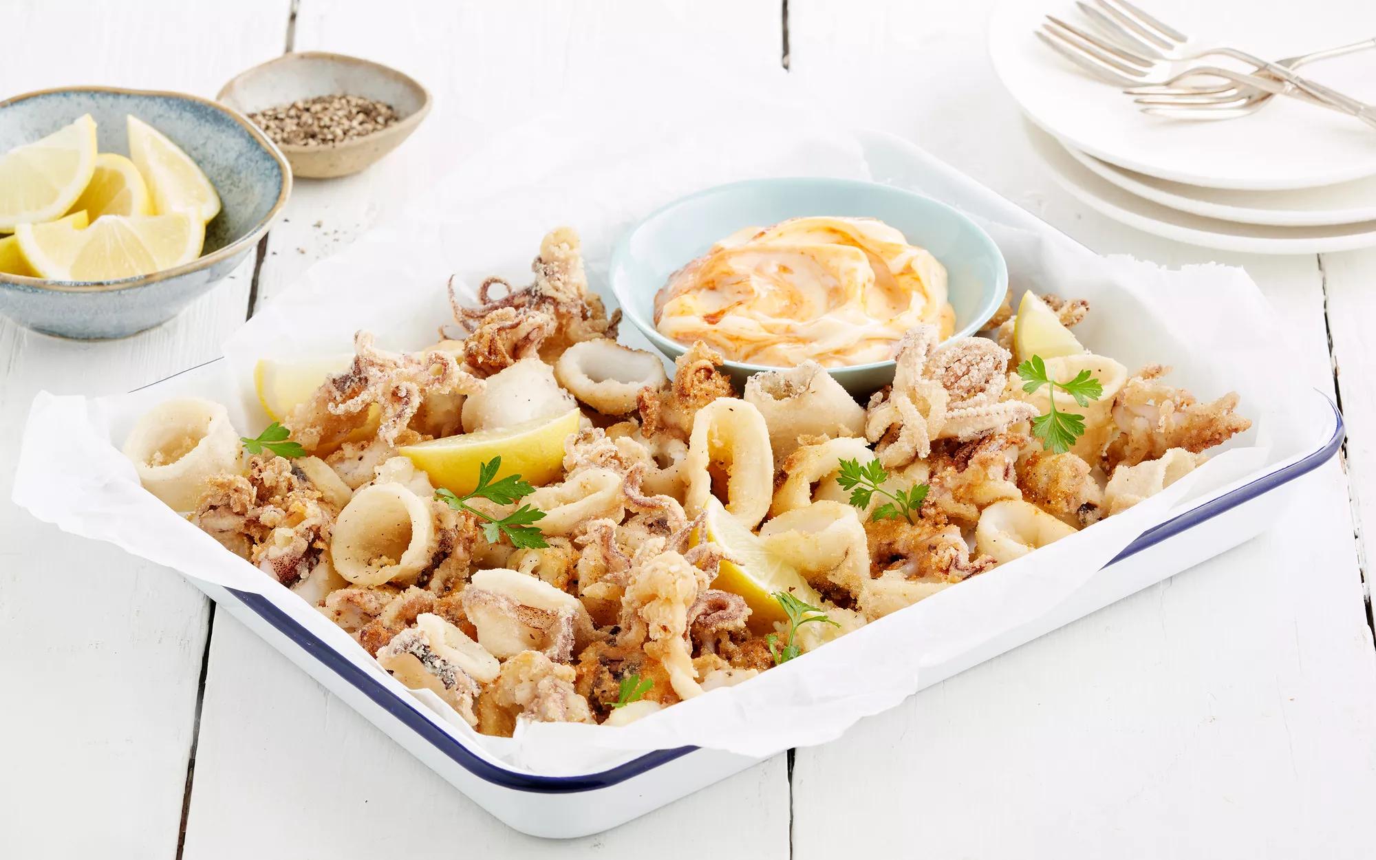 Crispy Squid with Harissa Aioli | John West
