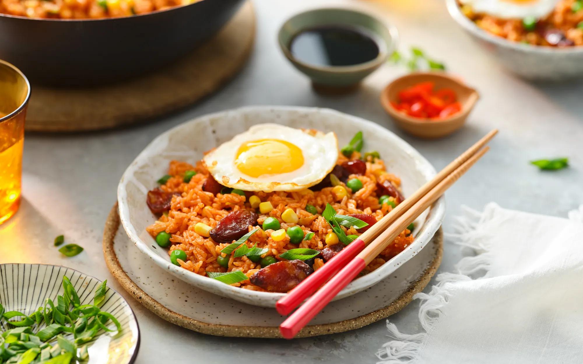 Tomato Fried Rice with Lup Chong | Leggo's