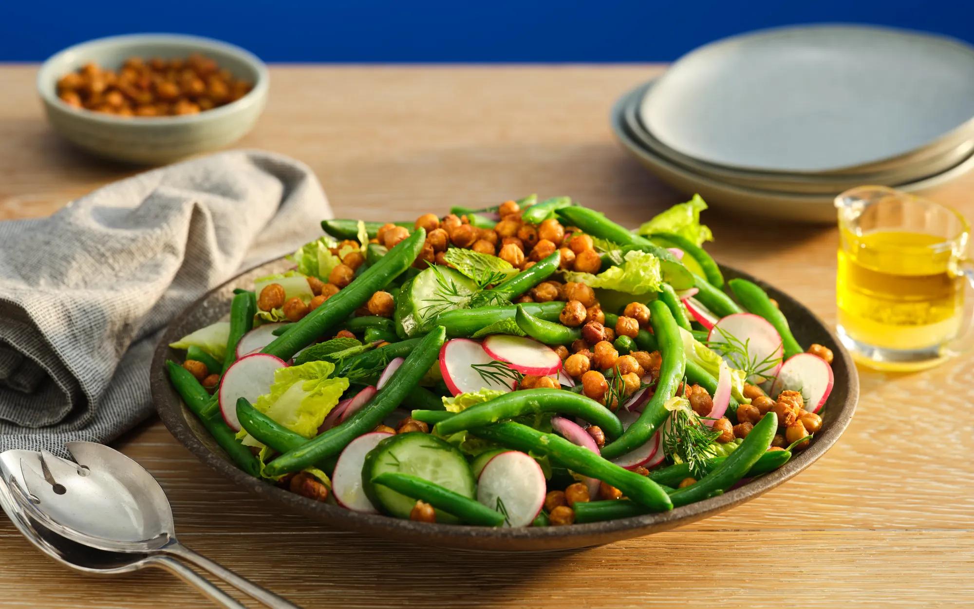 Green Bean, Radish & Spiced Crunchy Chick Pea Salad | Birdseye